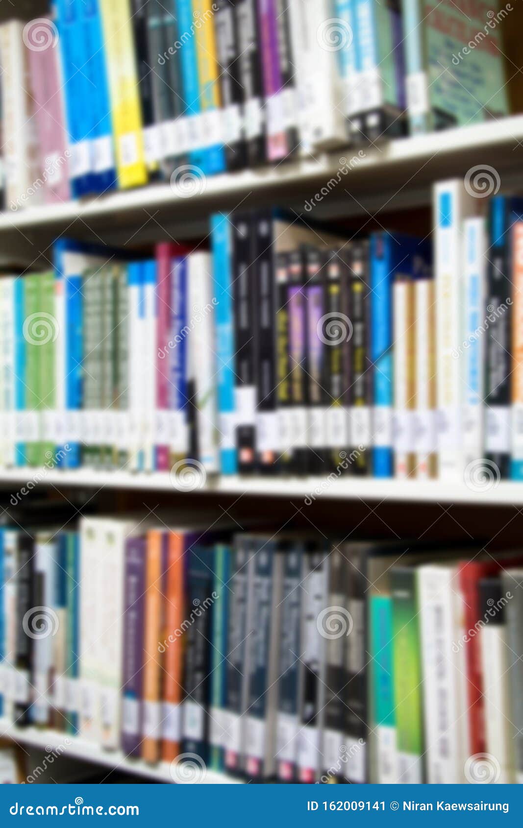 Close Up of a Bookshelf in Library, Abstract Blur Defocused Background ...