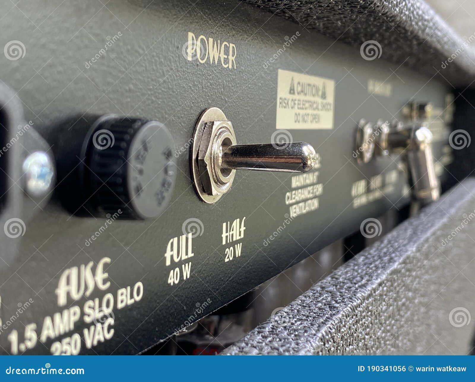 Close-up the Boost Input Jack of a Back Control Panel Electric Guitar ...