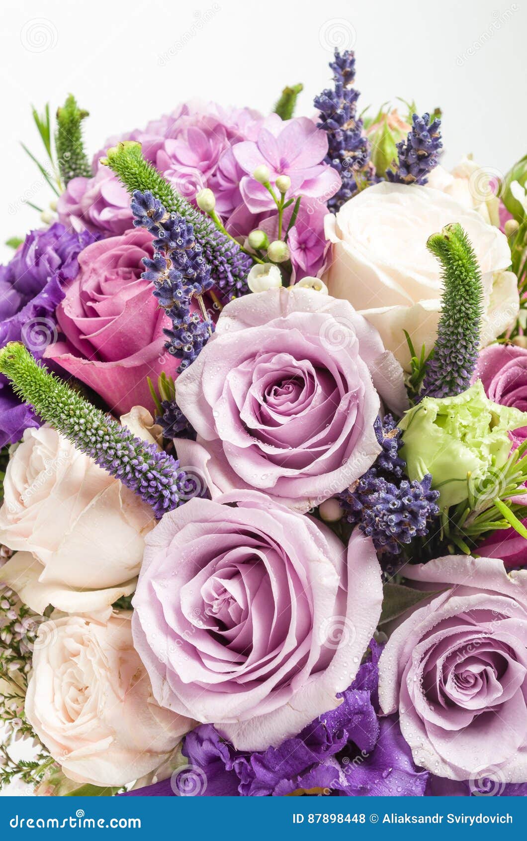 Close Up Bouquet with Violet Rose. Stock Photo - Image of blossom, gift ...