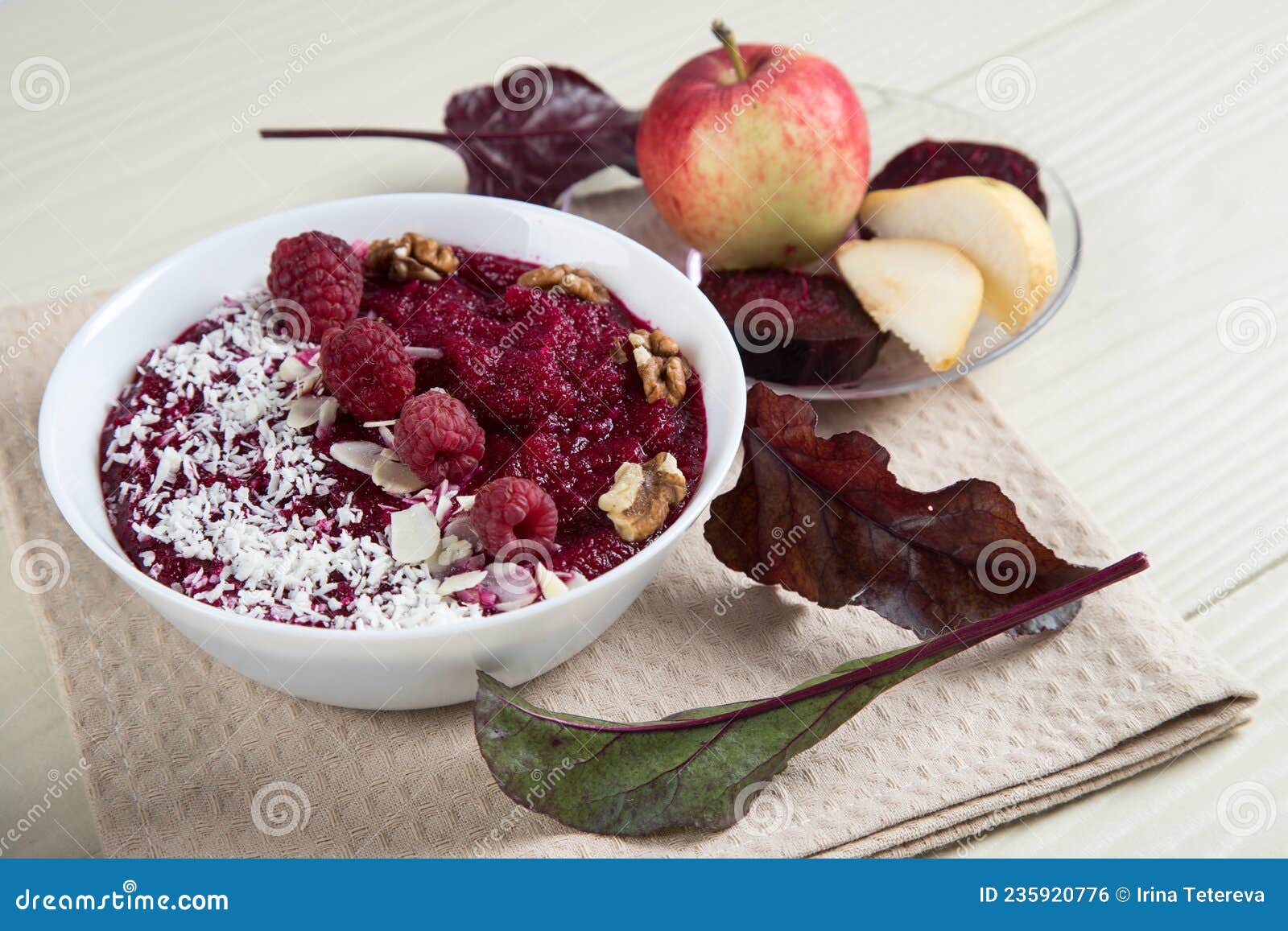 Close-up of a Bowl of Apple Beetroot and Raspberry Smoothies with ...
