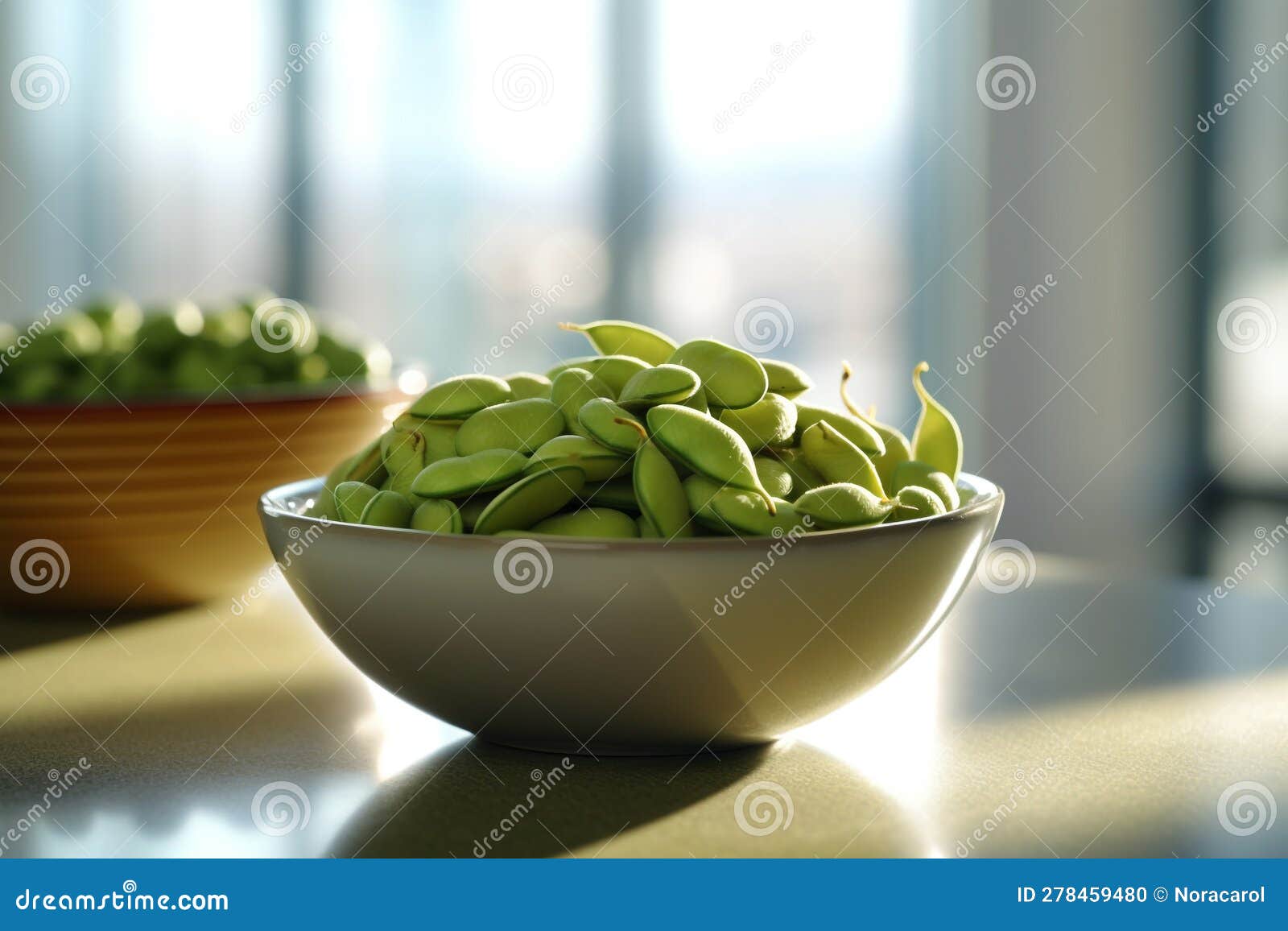 A Bowl of Edamame Beans, Generative AI Stock Illustration ...