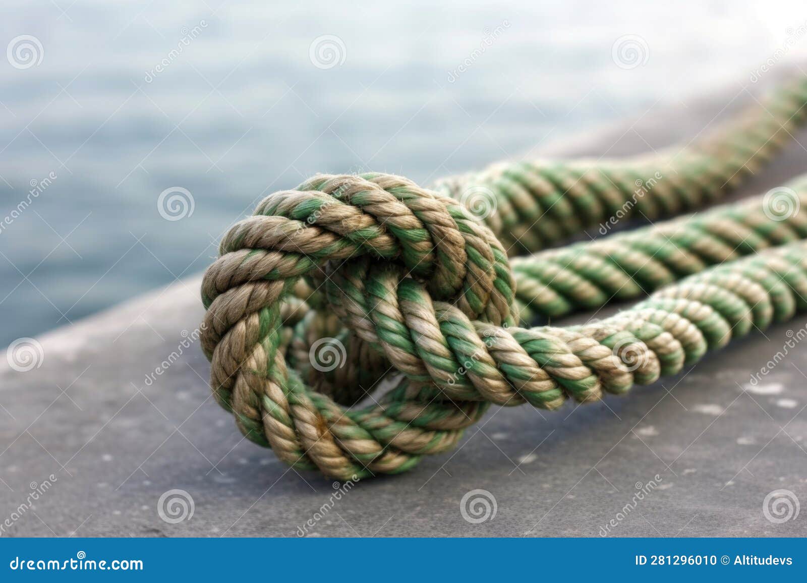 Close-up of a Bowline Knot on a Mooring Rope Stock Illustration ...