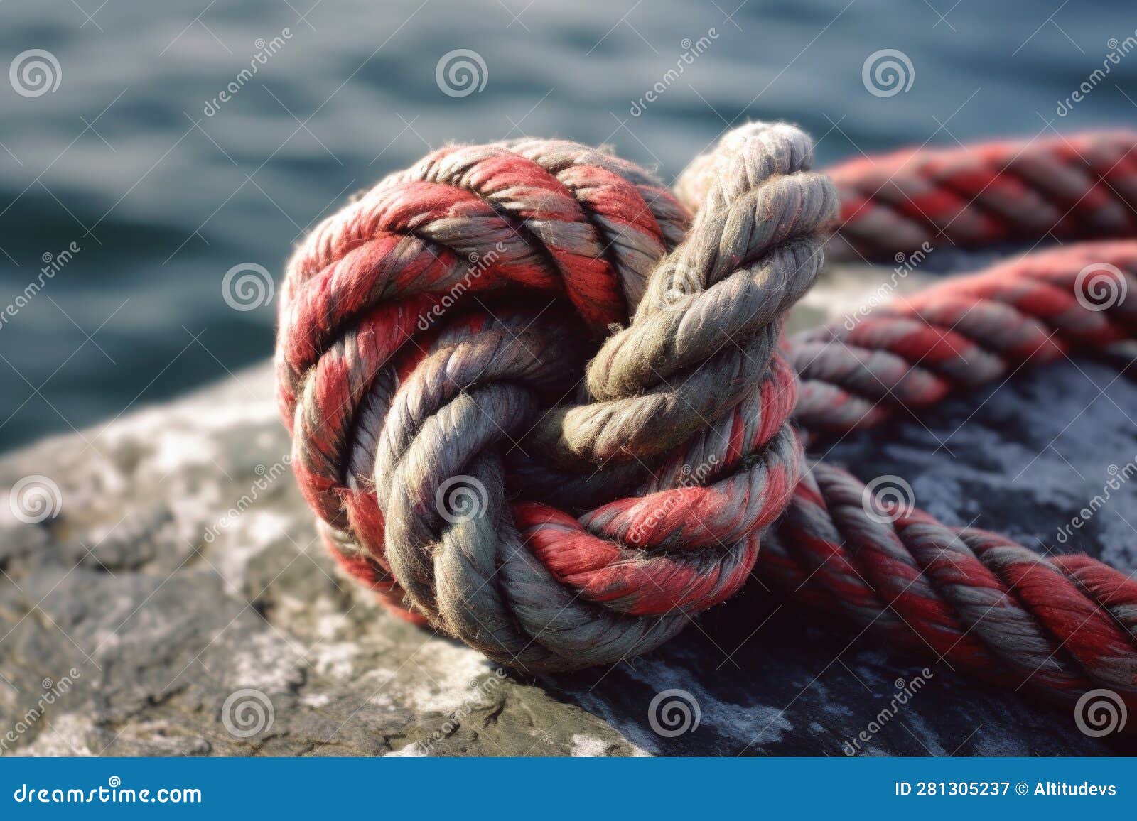Close-up Of A Bowline Knot On A Mooring Rope Stock Image ...