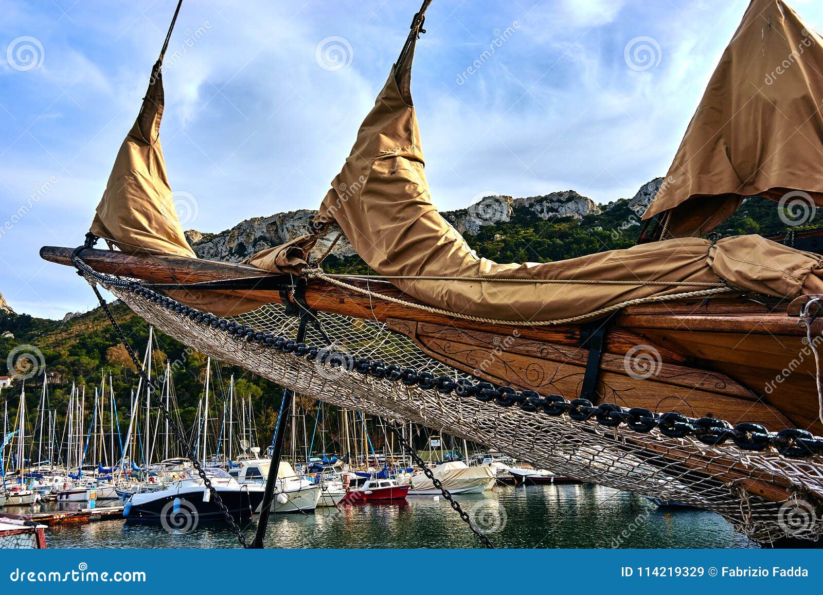 Close up of a Bowsprit stock image. Image of close, ocean - 114219329