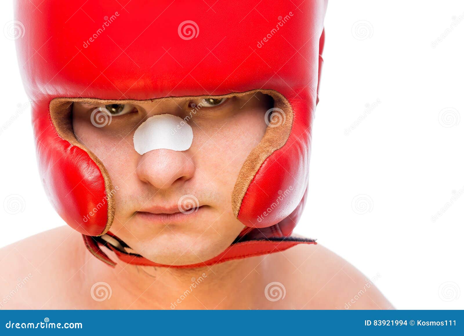 Close-up Boxer`s Face in Red Helmet Stock Photo - Image of boxer ...