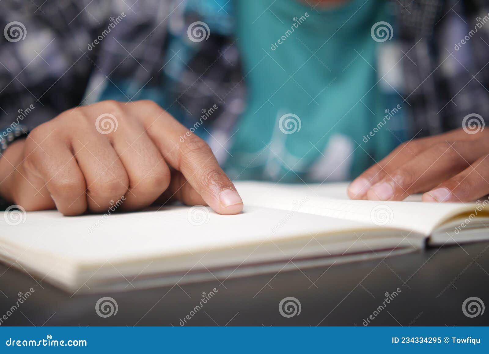 Close Up of Boy Hand Reading a Book Stock Image - Image of study ...