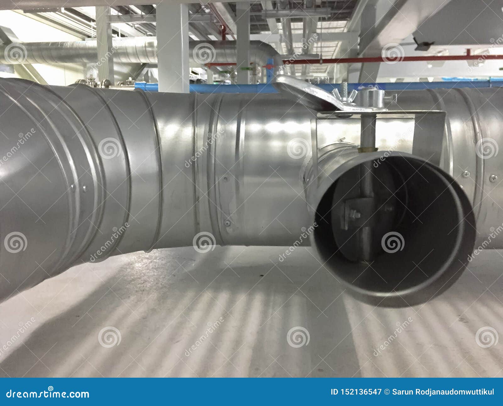 Close Up of Branch of Exhaust Under Raised Floor Stock Image - Image of ...