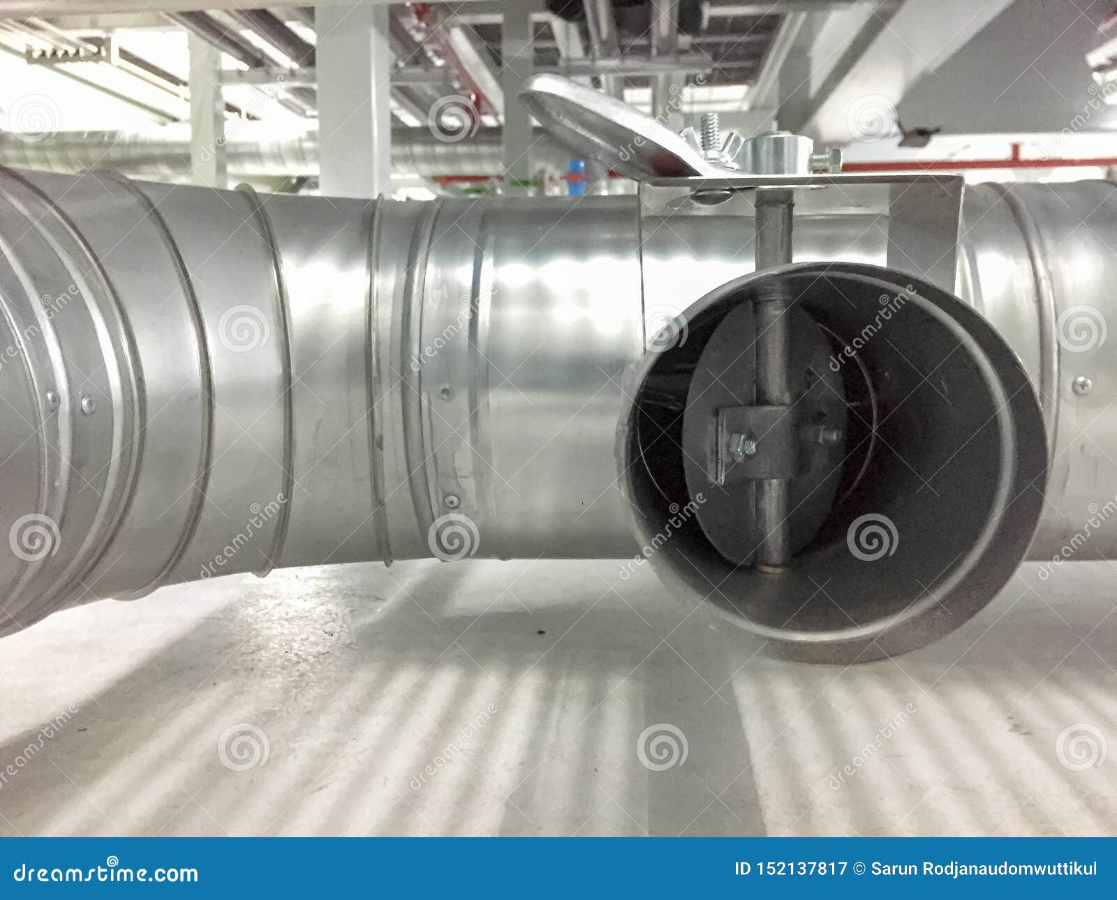 Close Up of Branch of Exhaust Under Raised Floor Stock Image - Image of ...