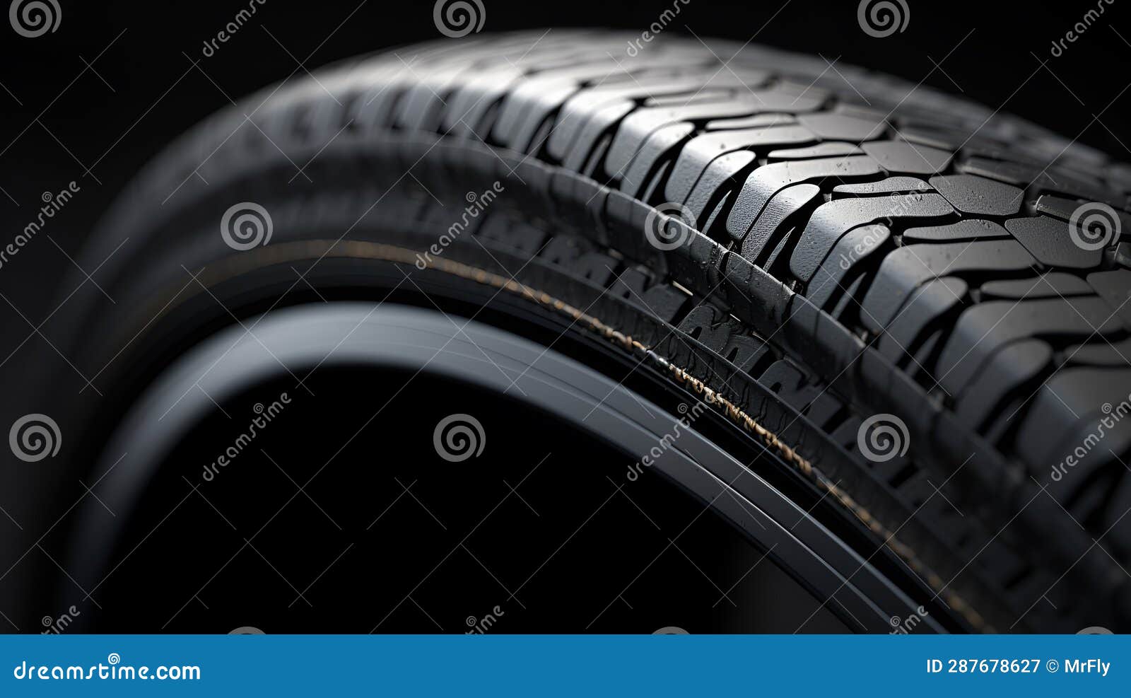 Close Up Brand New Rubber Car Tyre Texture Stock Illustration ...