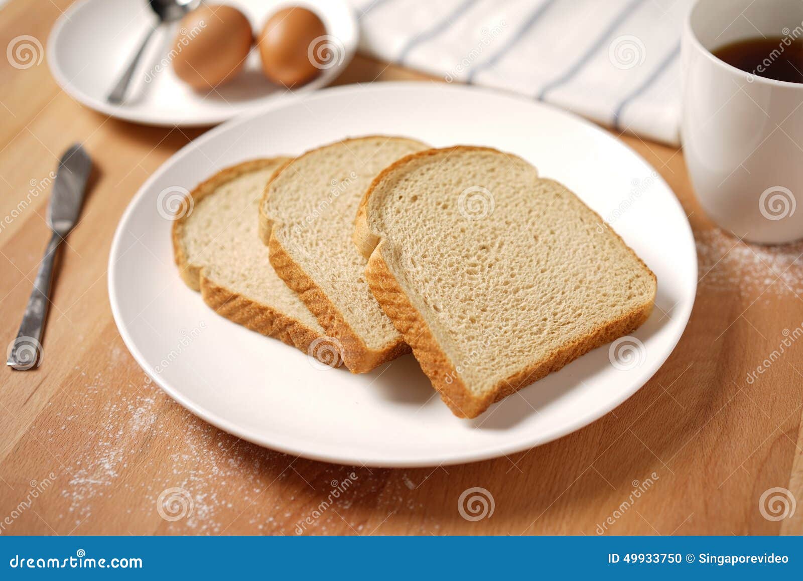 Close Up a Breakfast Table with Staple Food Stock Photo - Image of ...
