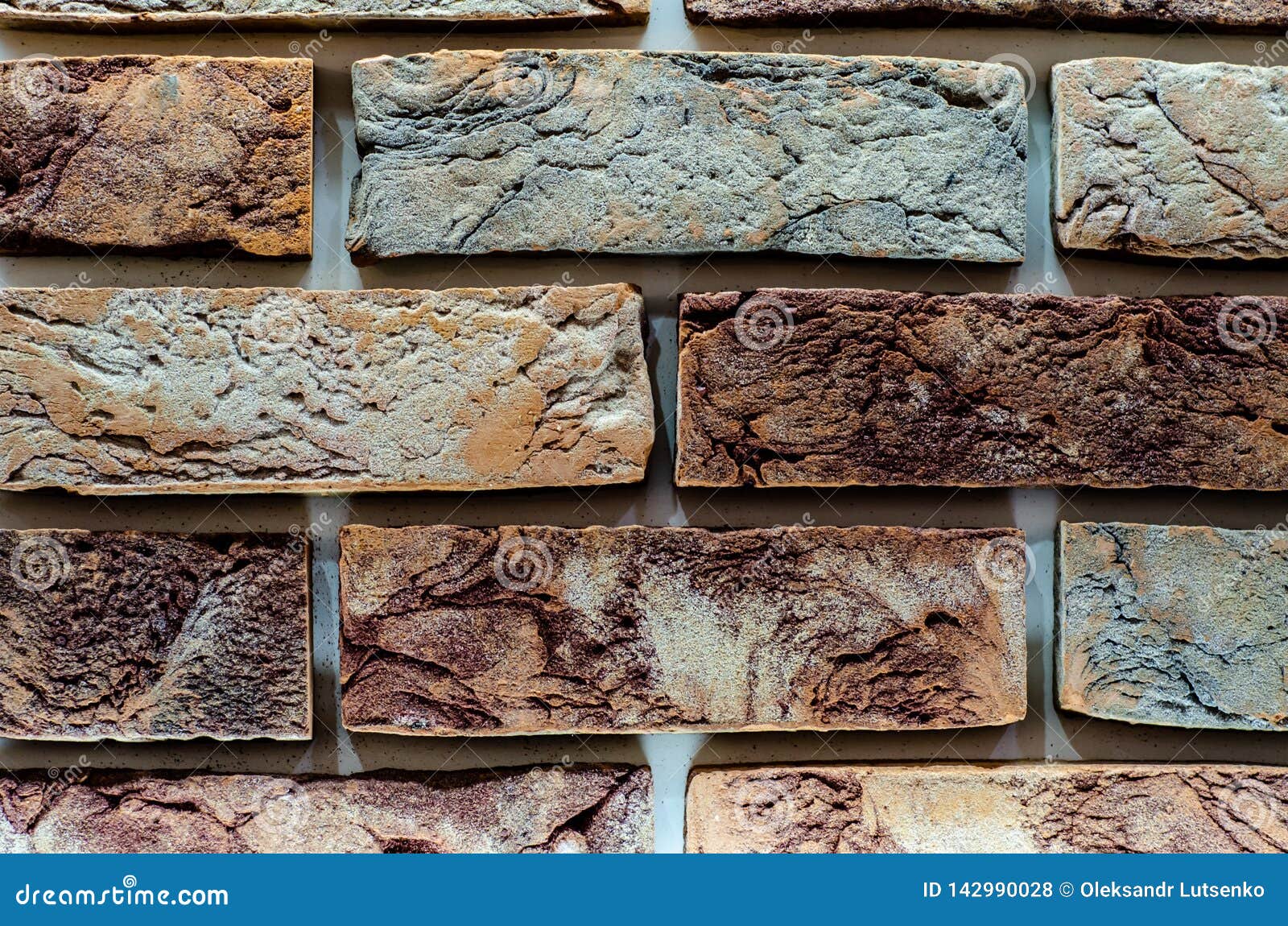 Close-up of Brick Tiling Wall Stock Photo - Image of build, gray: 142990028