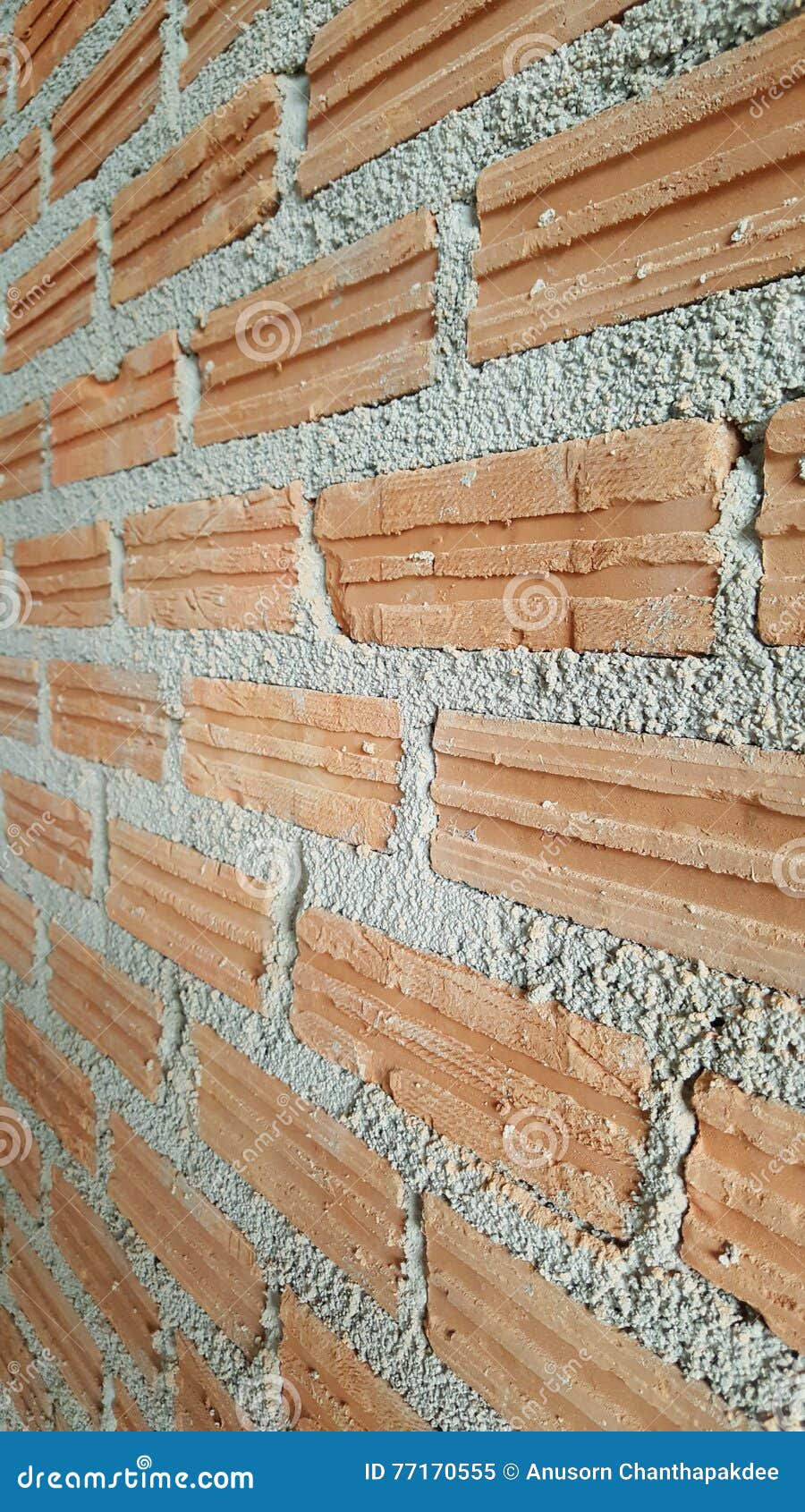 Close Up Brick Wall at Construction Site Stock Image - Image of pattern ...