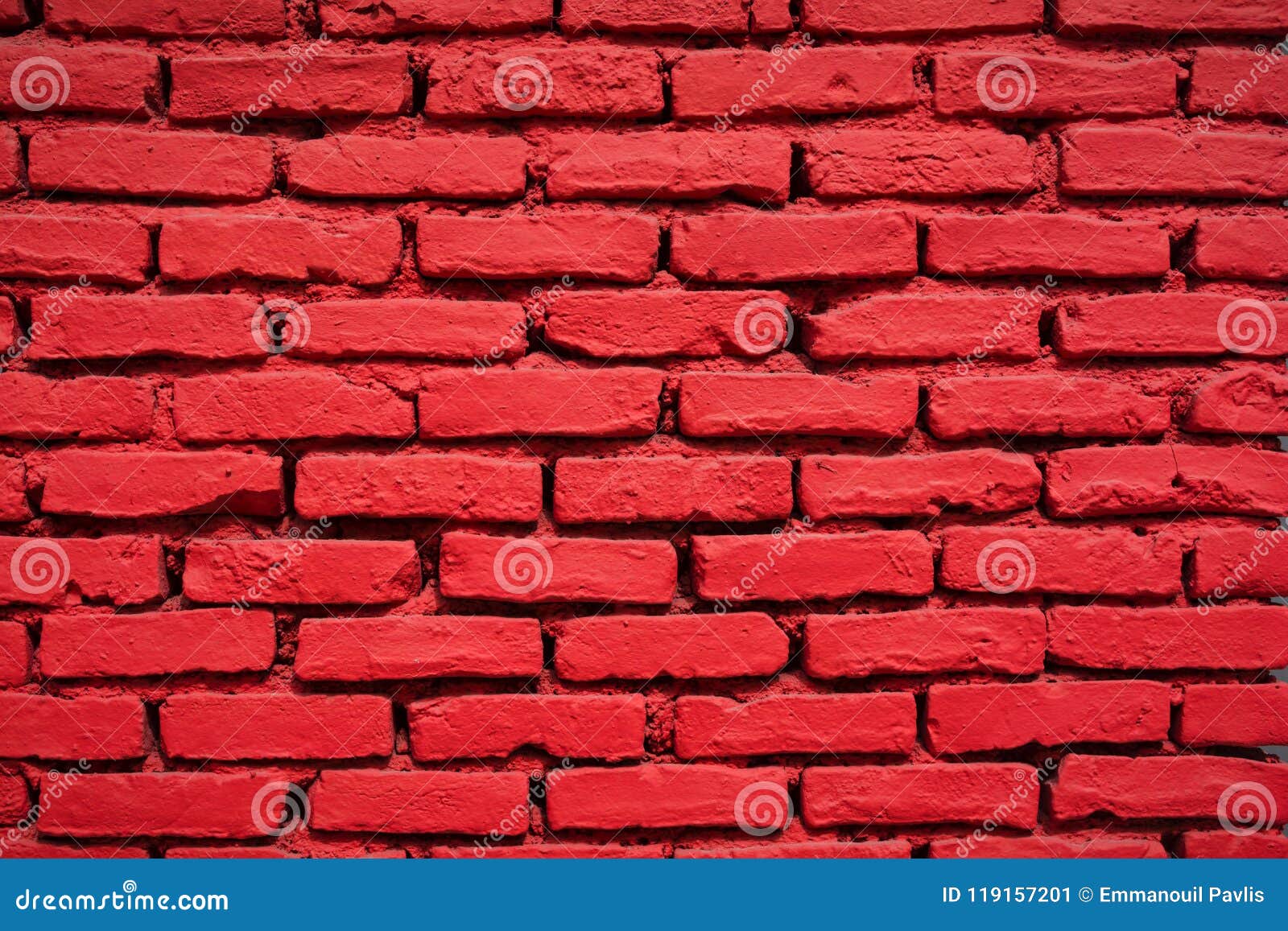Close-up of a Brick Wall Painted Red Stock Image - Image of wall ...