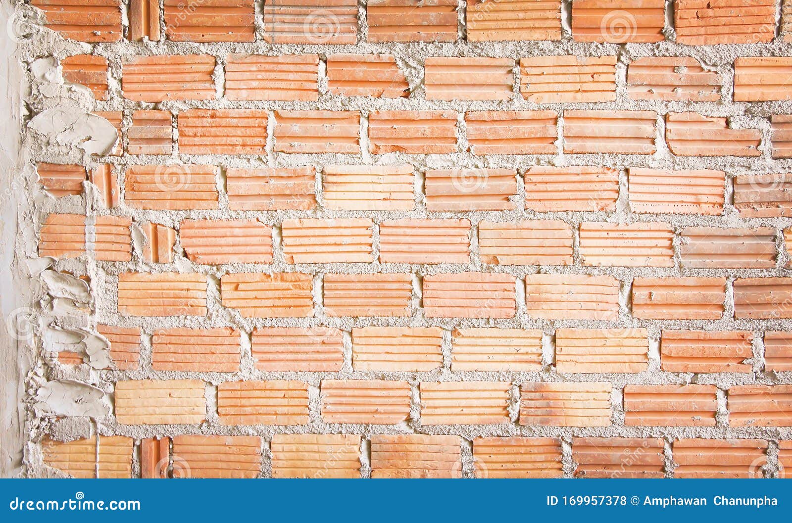 Brick Wall Patterns Texture before Plastering in Horizontal Shape on ...