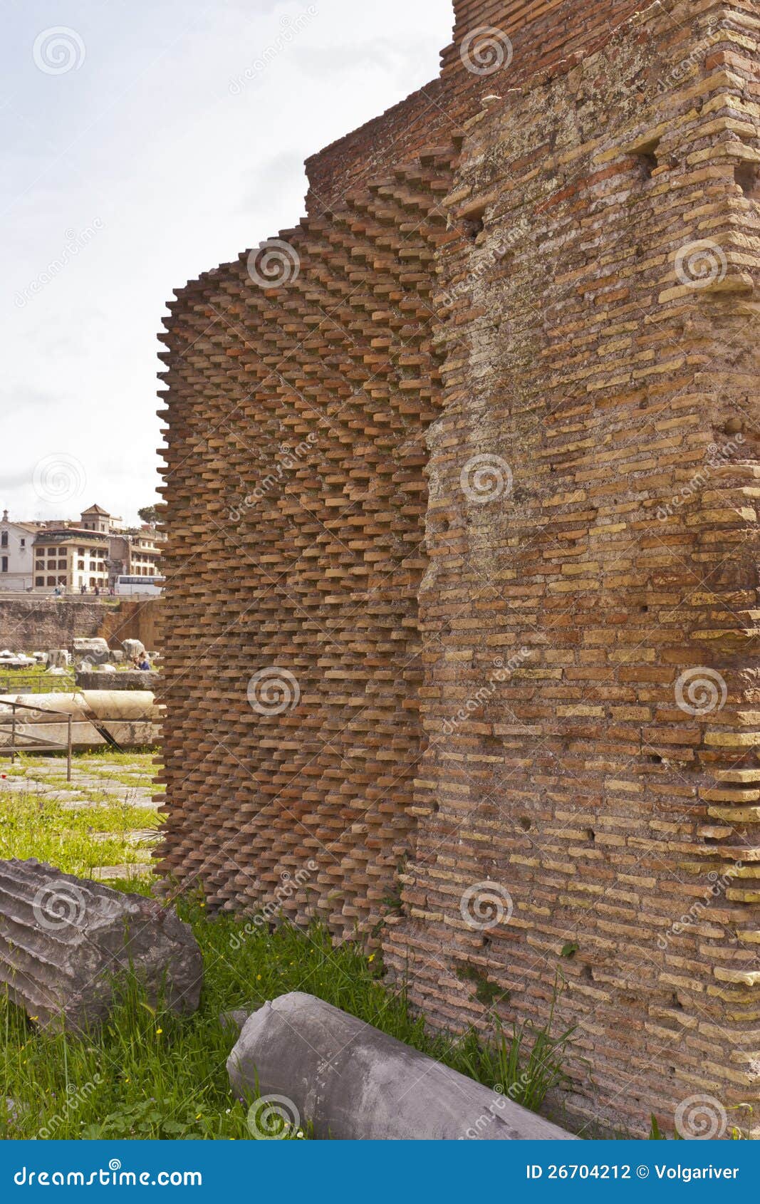Close Up of Brick Wall Roman Forum Stock Photo - Image of construction ...