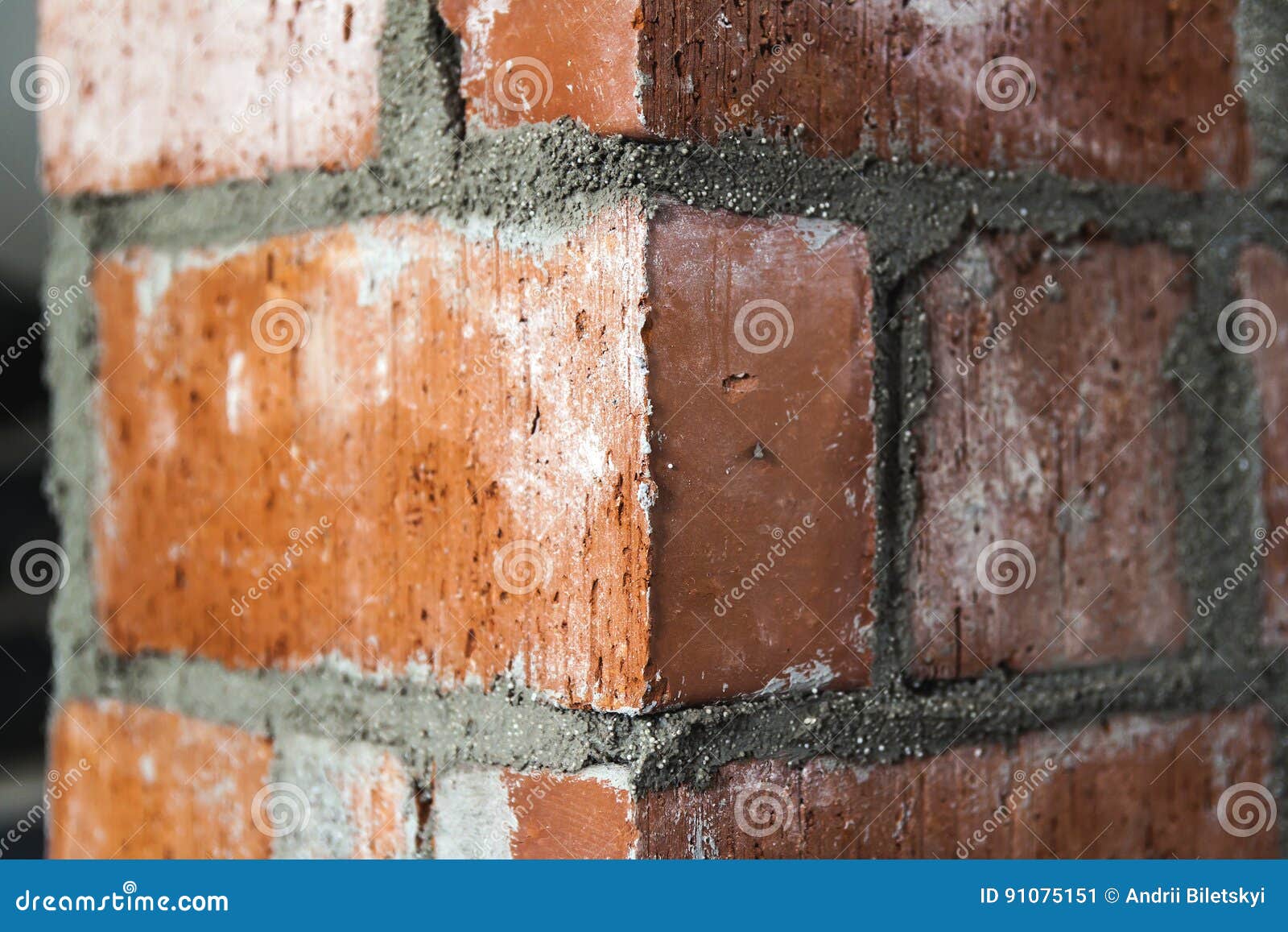 Close Up Of Bricklaying Industrial Installing Bricks On Construction ...