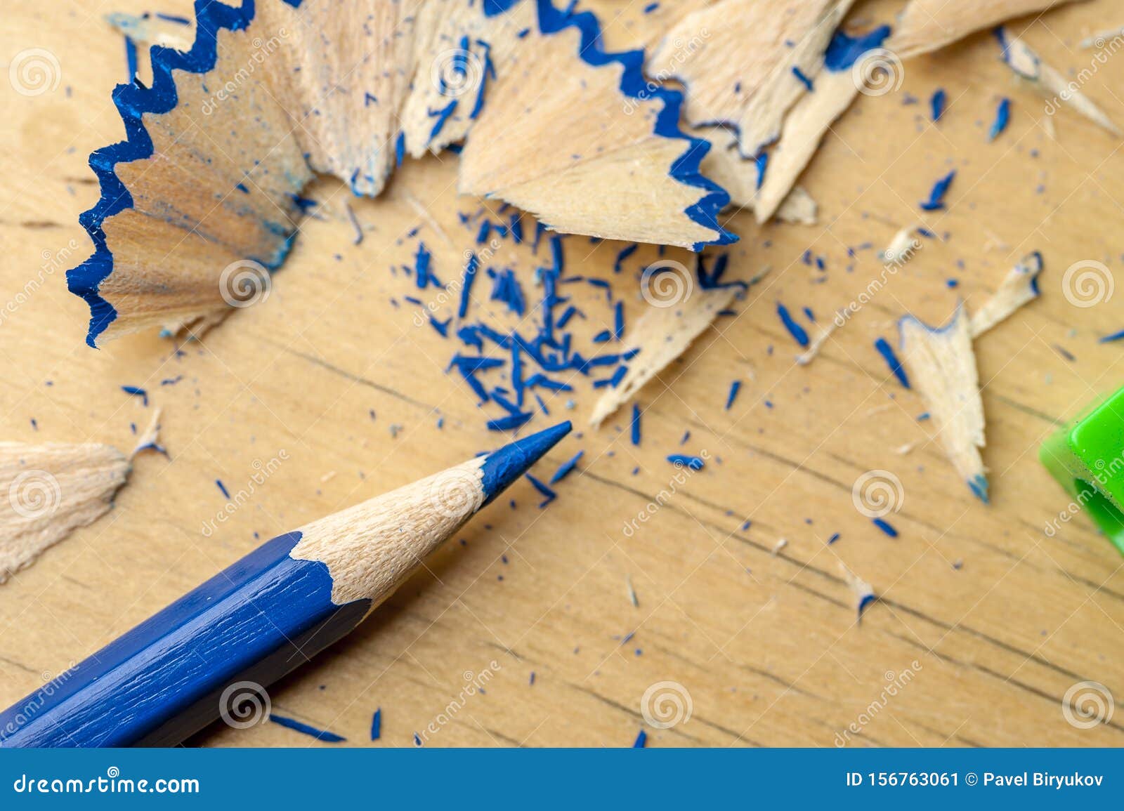 Close-up of a Bright Blue Pencil Just Sharpened Stock Image - Image of ...