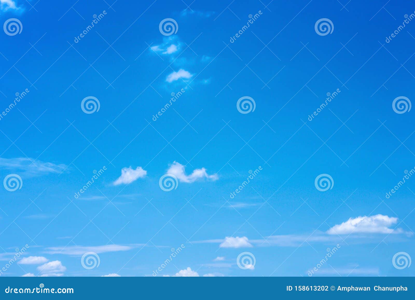 Bright Blue Sky with Clouds and Light Wind on Background Stock Photo ...