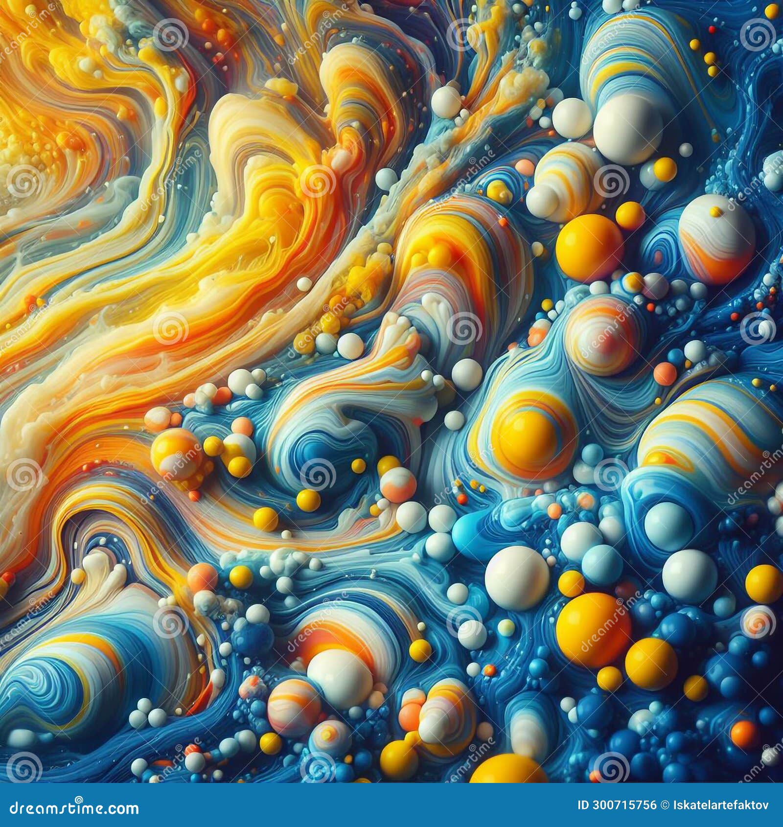 This is a Close-up of a Bright and Colorful Mixture of Liquid Paints ...