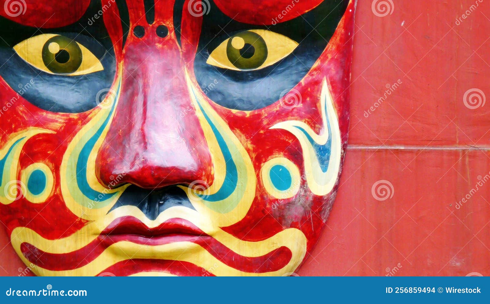 Close Up of a Bright Folk Mask Stock Photo - Image of people ...