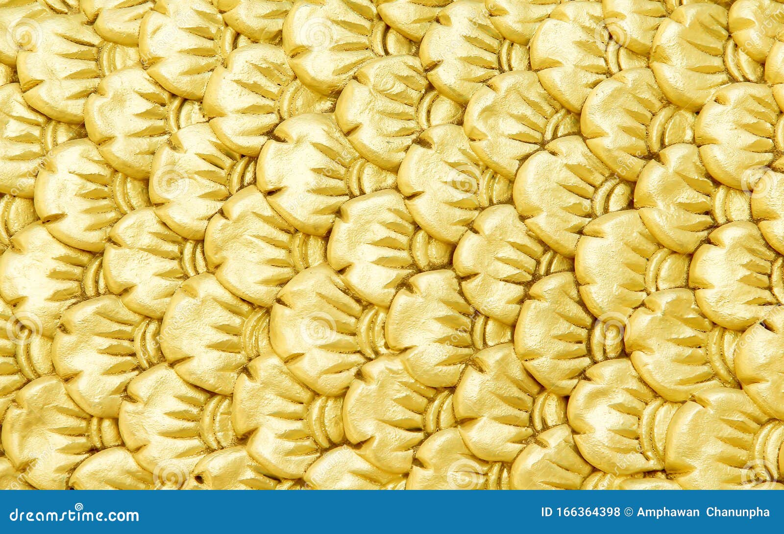 Bright Gold Serpent Scale Statue Patterns or Colorful Yellow Naga ...