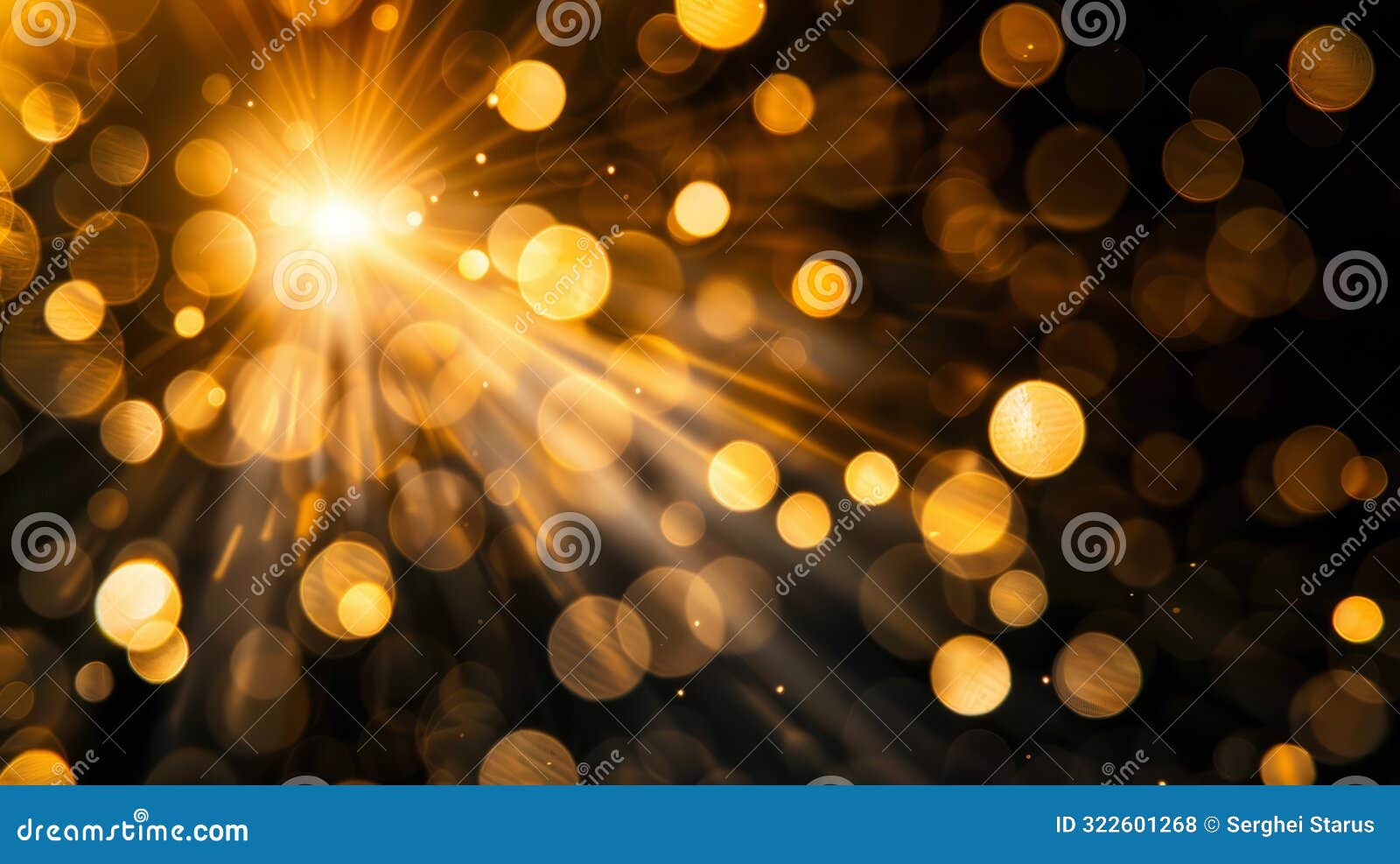 A Close Up of a Bright Light Shining through Some Gold Glitter, AI ...