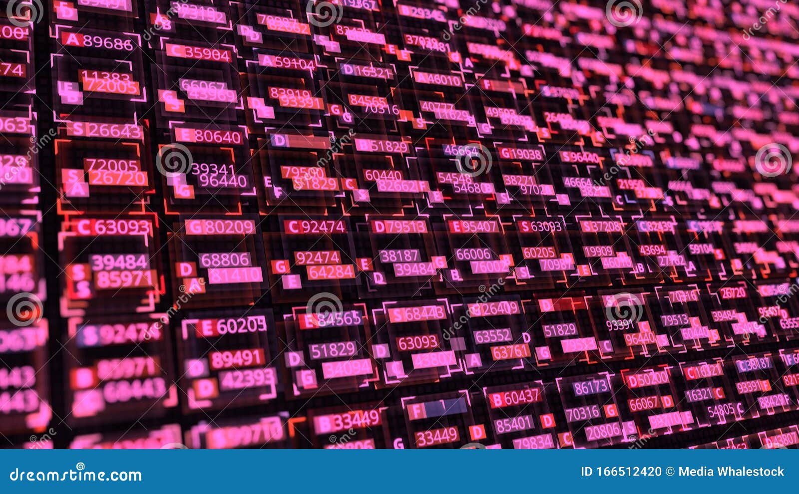 Close Up of Bright Pink Programming Code Rows Changing and Moving on Digital Screen, Seamless ...