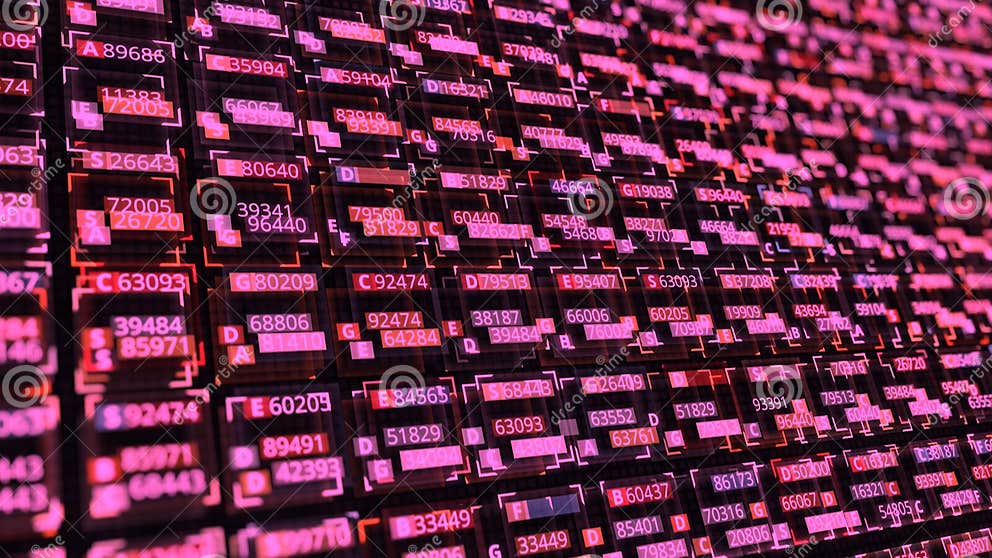 Close Up of Bright Pink Programming Code Rows Changing and Moving on Digital Screen, Seamless ...