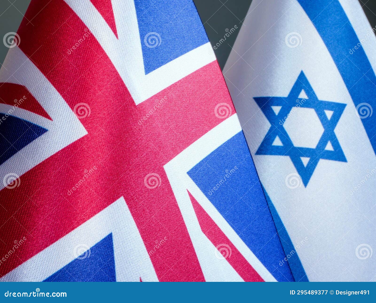 Close-up of the British and Israeli Flags. Stock Image - Image of ...