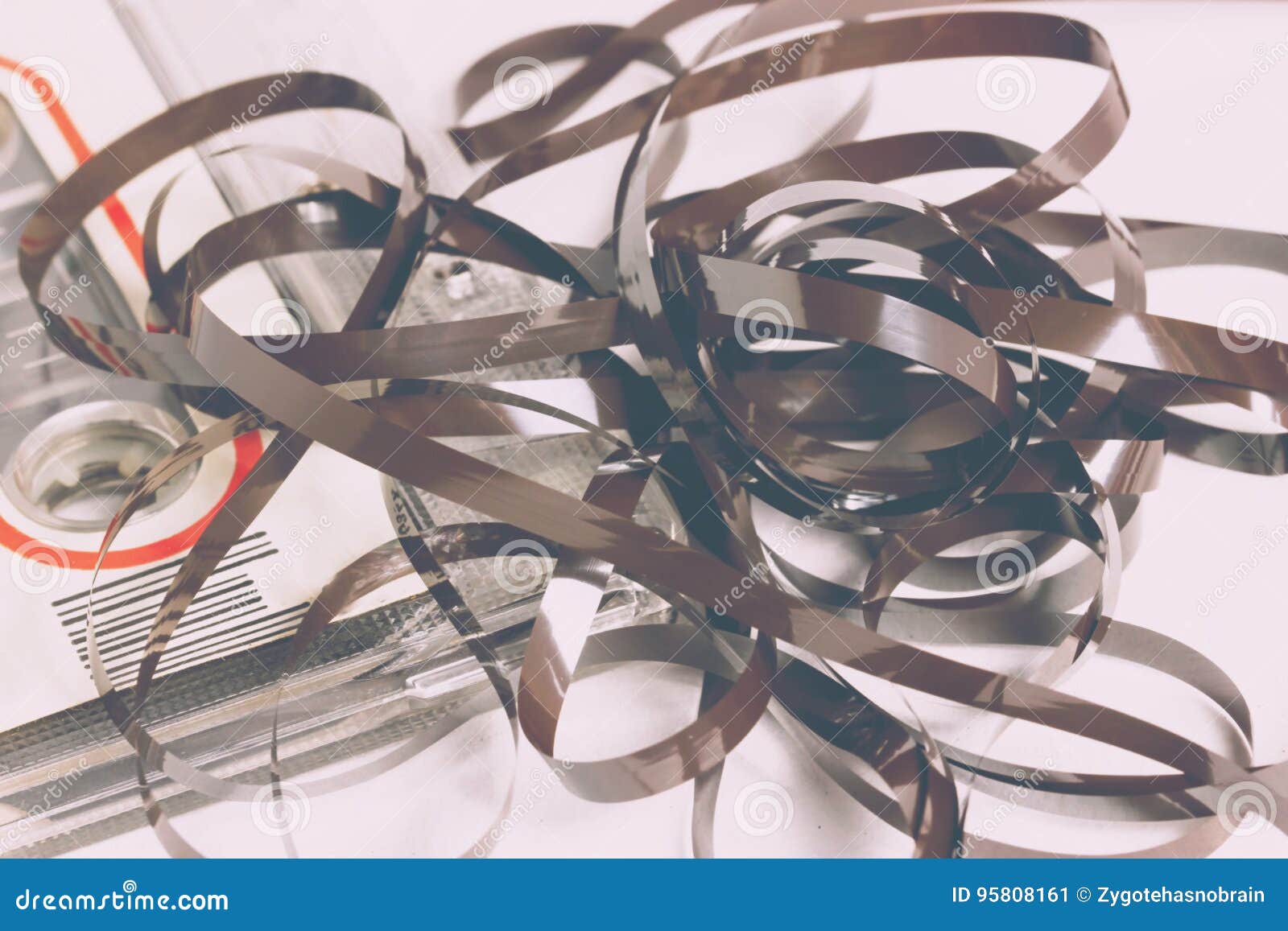 Close Up Broken Audio Cassette Stock Image - Image of magnetic ...