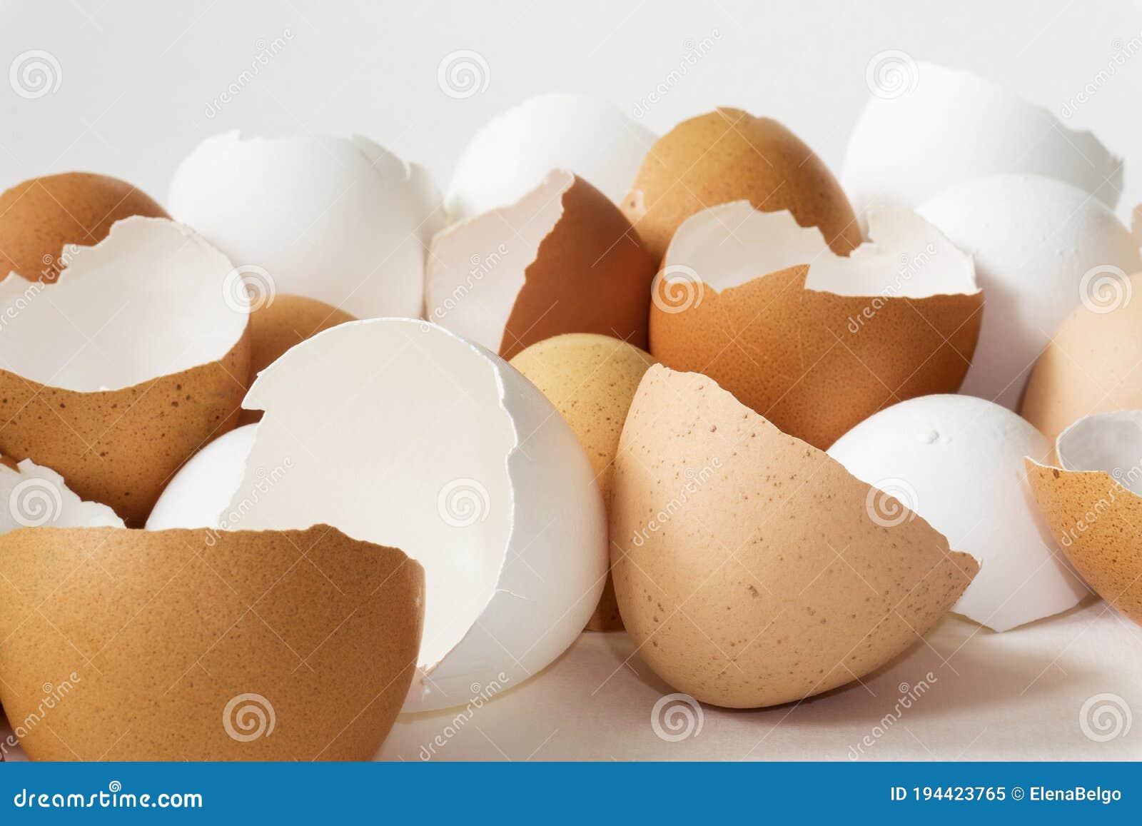 Broken Empty Eggshells on White Background Stock Image - Image of rural, calcium: 194423765