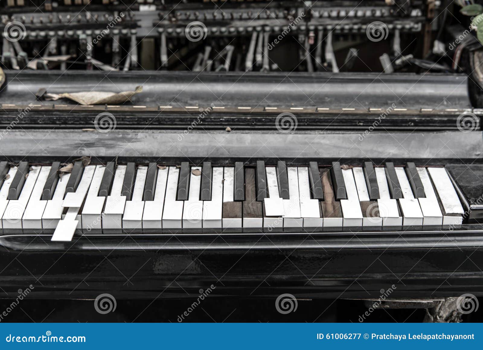 Close-up Broken Piano Keyboard Stock Image - Image of absence, jazz ...