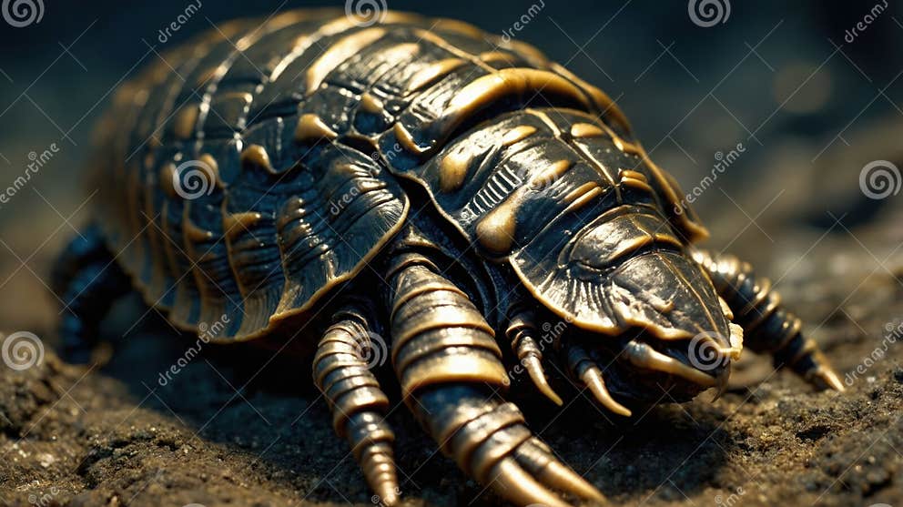 A Close-up of a Bronze-colored Turtle-like Creature on a Textured ...