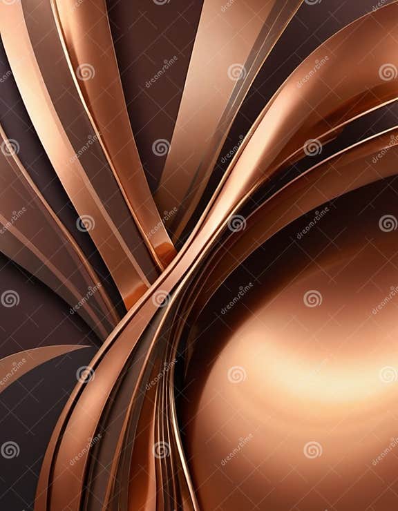 A Close-up of Bronze Surface with a Gradient, Featuring Curved Lines ...