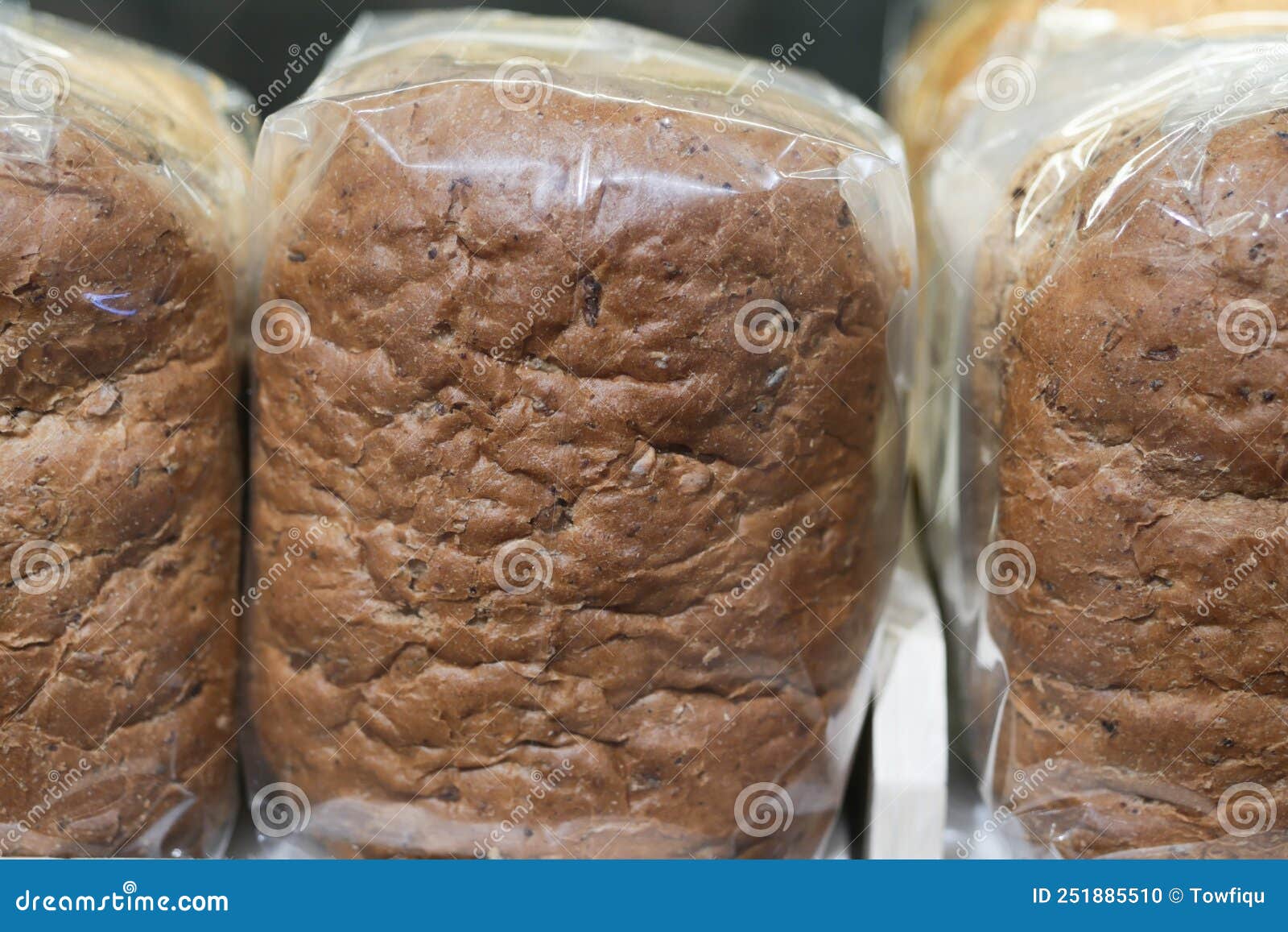 Close Up of Brown Bread in a Plastic Packet Stock Photo - Image of food ...