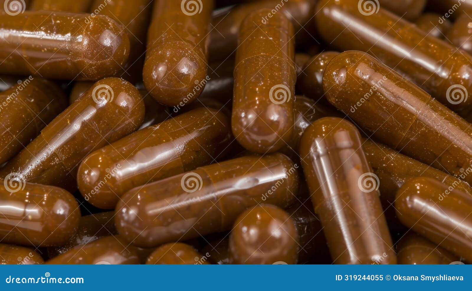 Brown Capsule, Pill Close-up On A White Background. Royalty-Free Stock ...