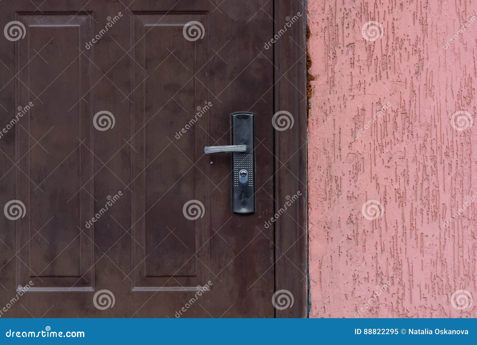 Close Up of Brown Front Door Stock Image - Image of dark, entry: 88822295