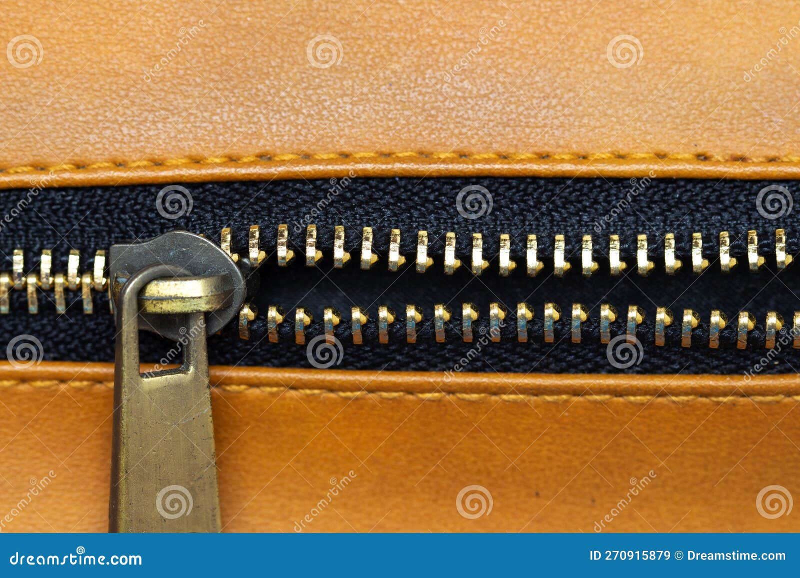Brown Leather Texture with Open Zipper Stock Image - Image of macro ...