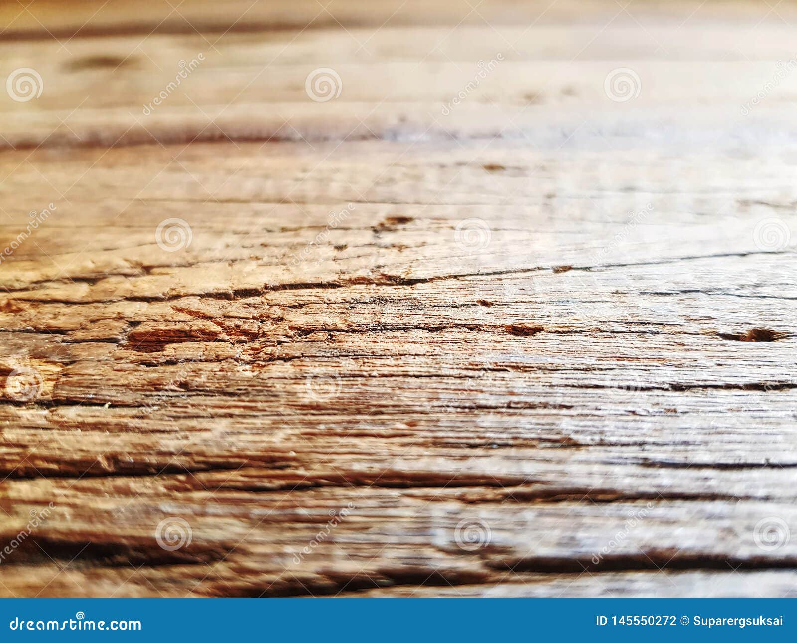 Close-up Old Wooden Table with Scraped Grainy Texture with Selective ...