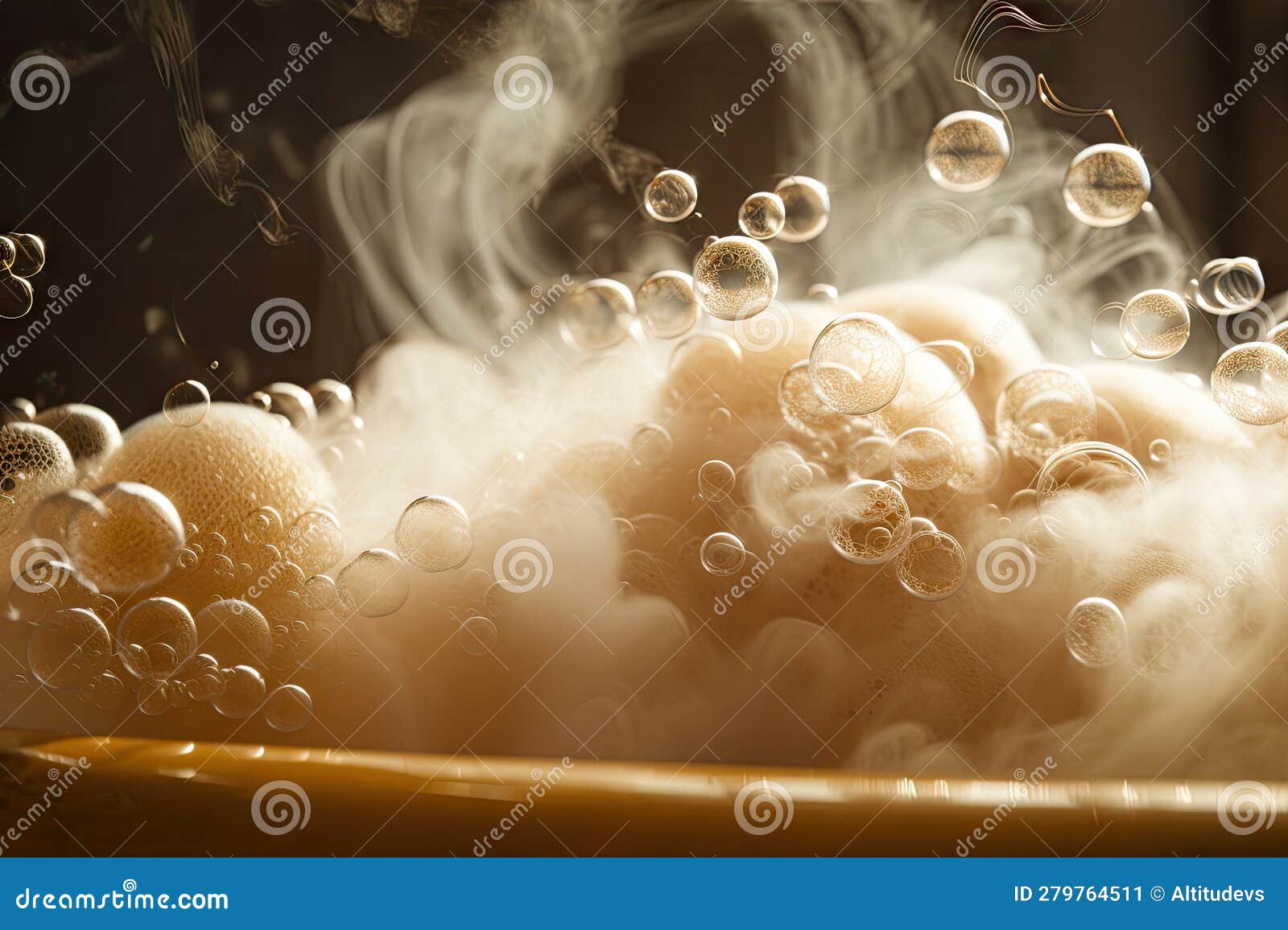 Close-up of a Bubble Bath, Overflowing with Bubbles and Steam Stock ...