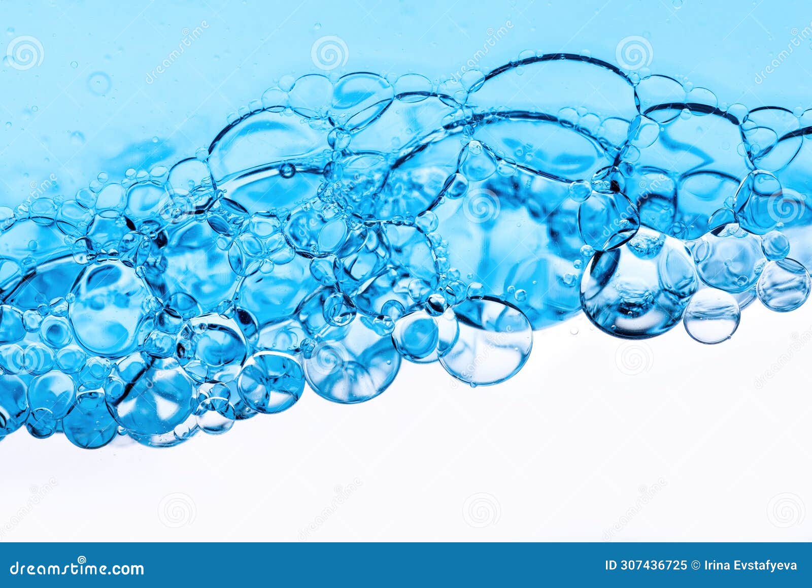 Closeup of Bubbles in Water, Background of Cosmetic Essence, Serum in ...