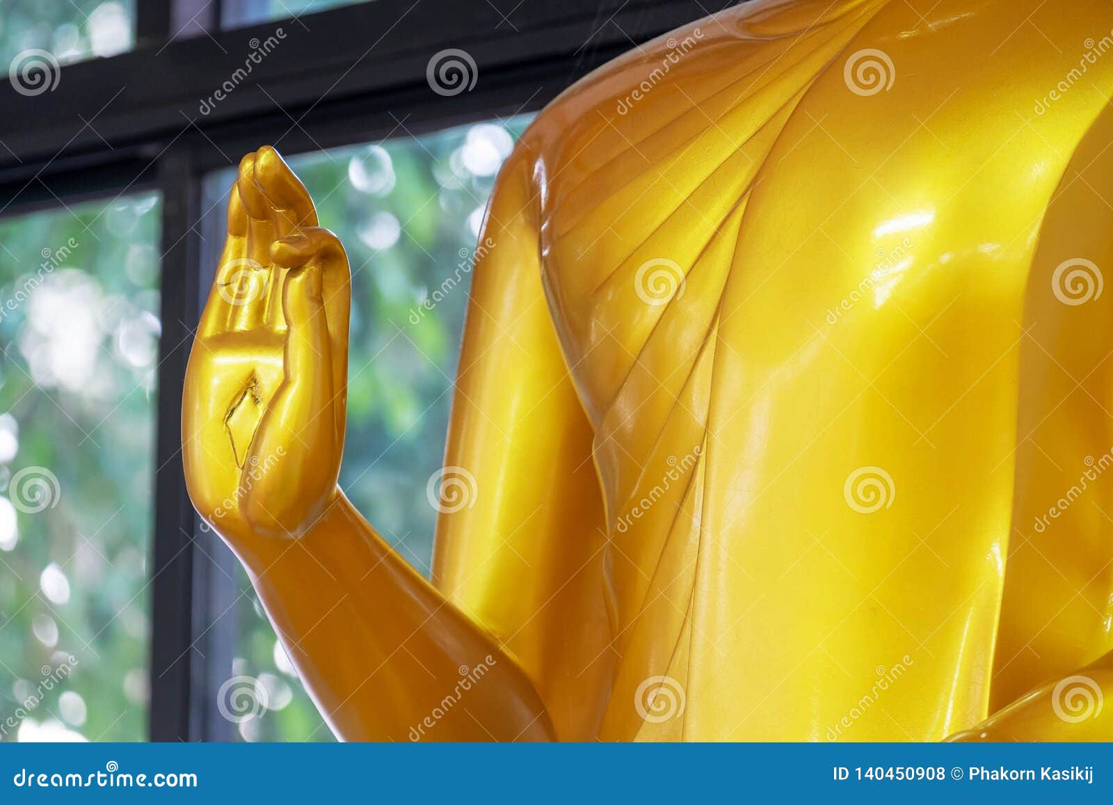 Close Up of Buddha Hand Sculpture Statue in the Buddhism Temple Stock ...