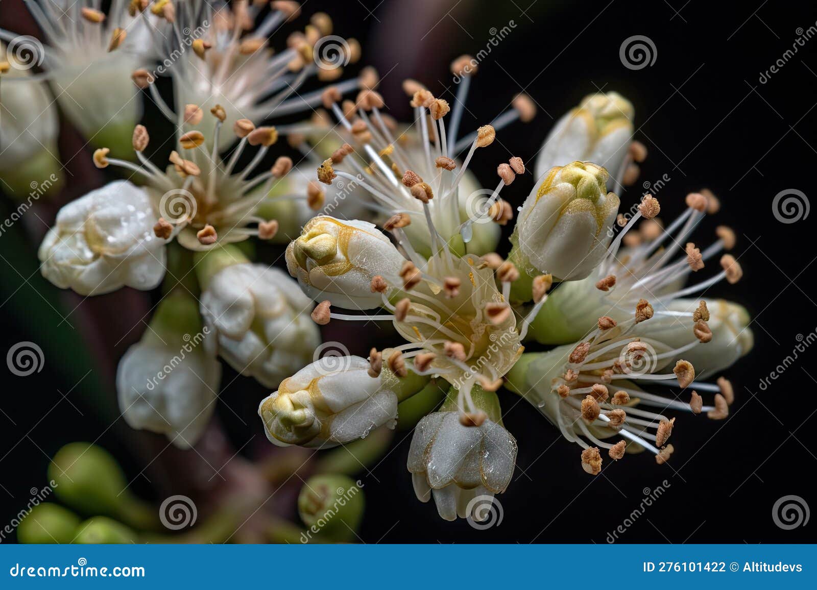 Close-up of Budding Flowers, with Delicate Petals and Intricate ...