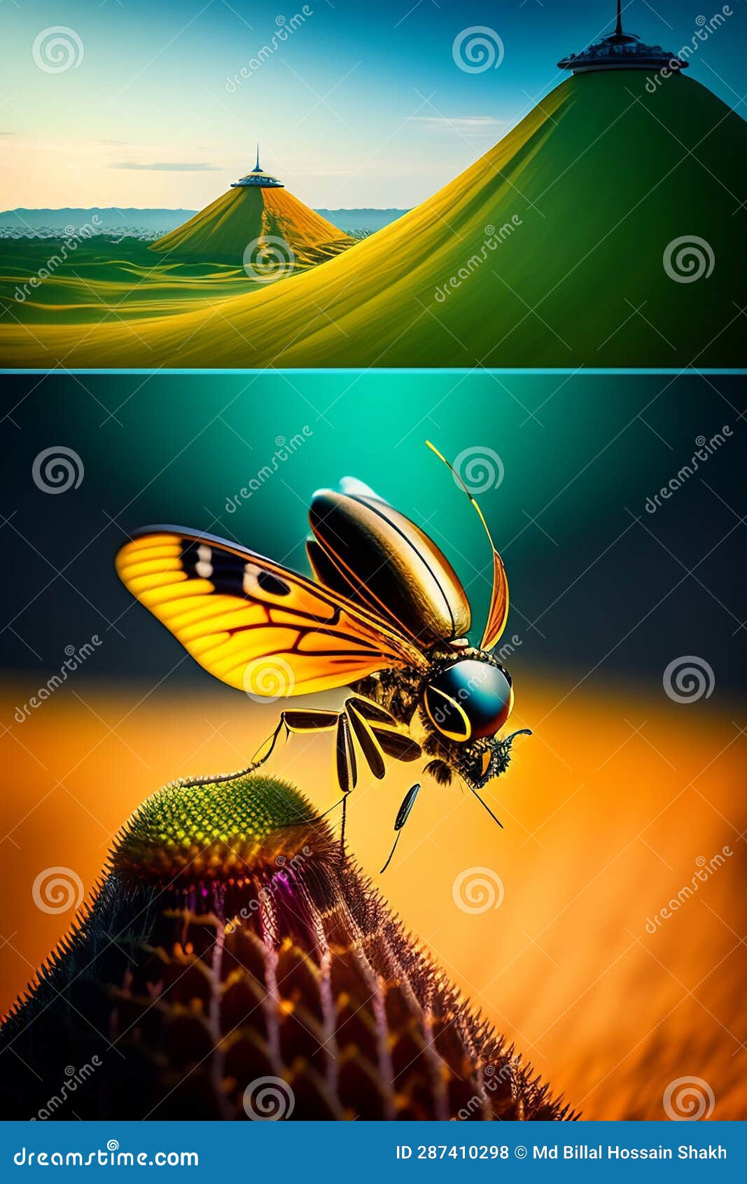 A Close Up of a Bug - Ai Generated Image. Stock Illustration ...