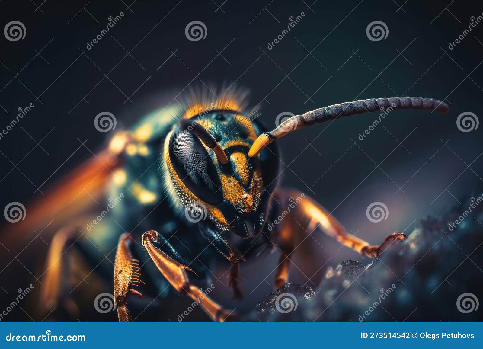 A Close Up of a Bug on a Black Background with a Blurry Background ...