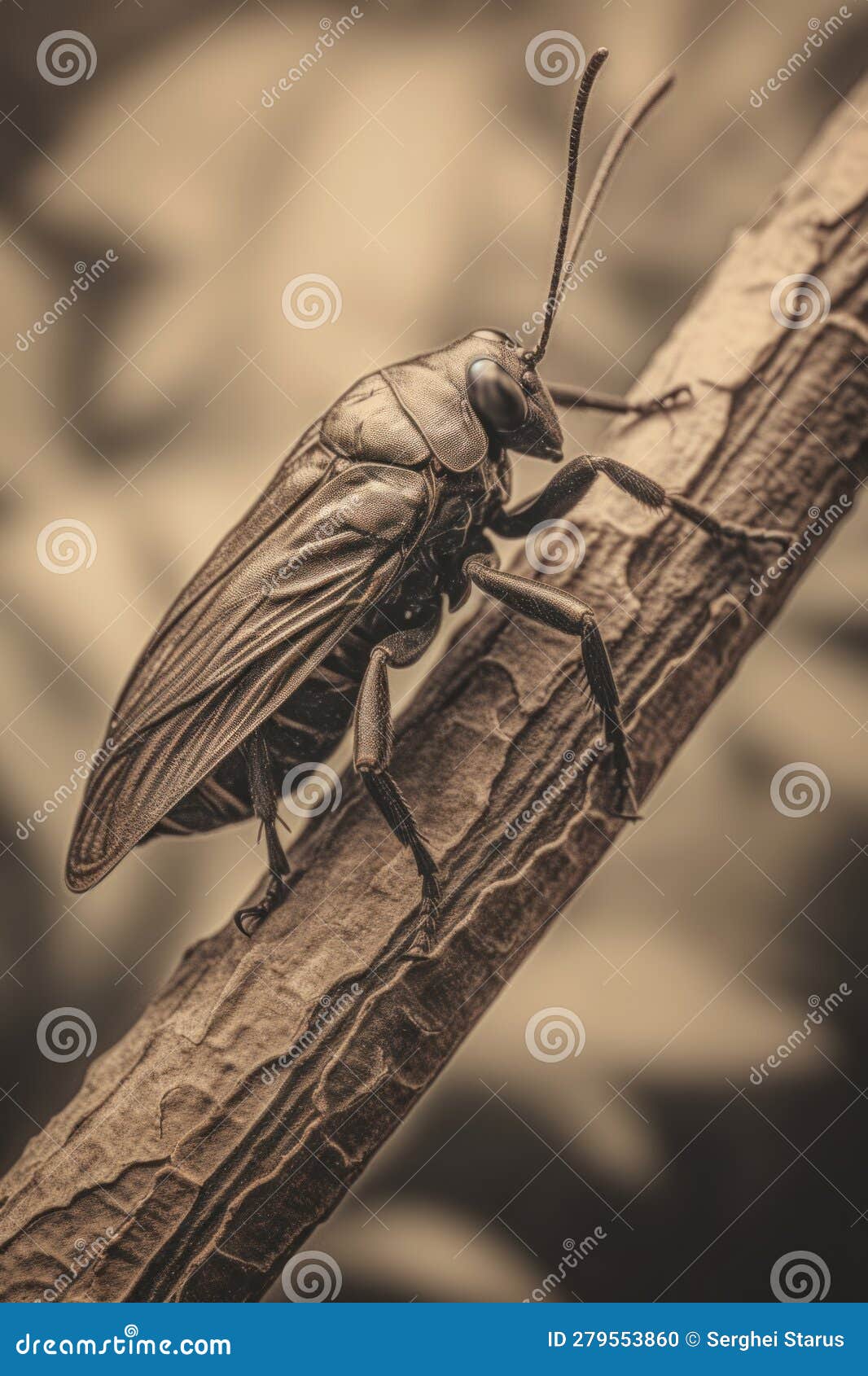 A Close Up of a Bug on a Branch. Generative AI Image. Stock ...