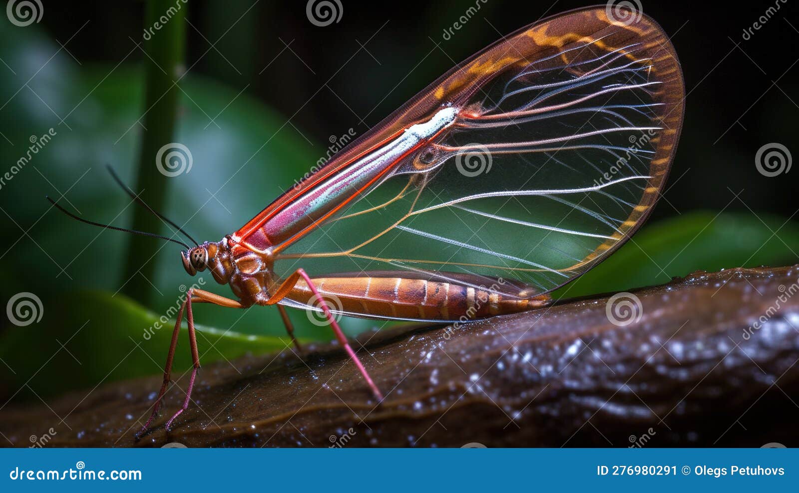 A Close Up of a Bug on a Branch with Leaves in the Background Stock ...