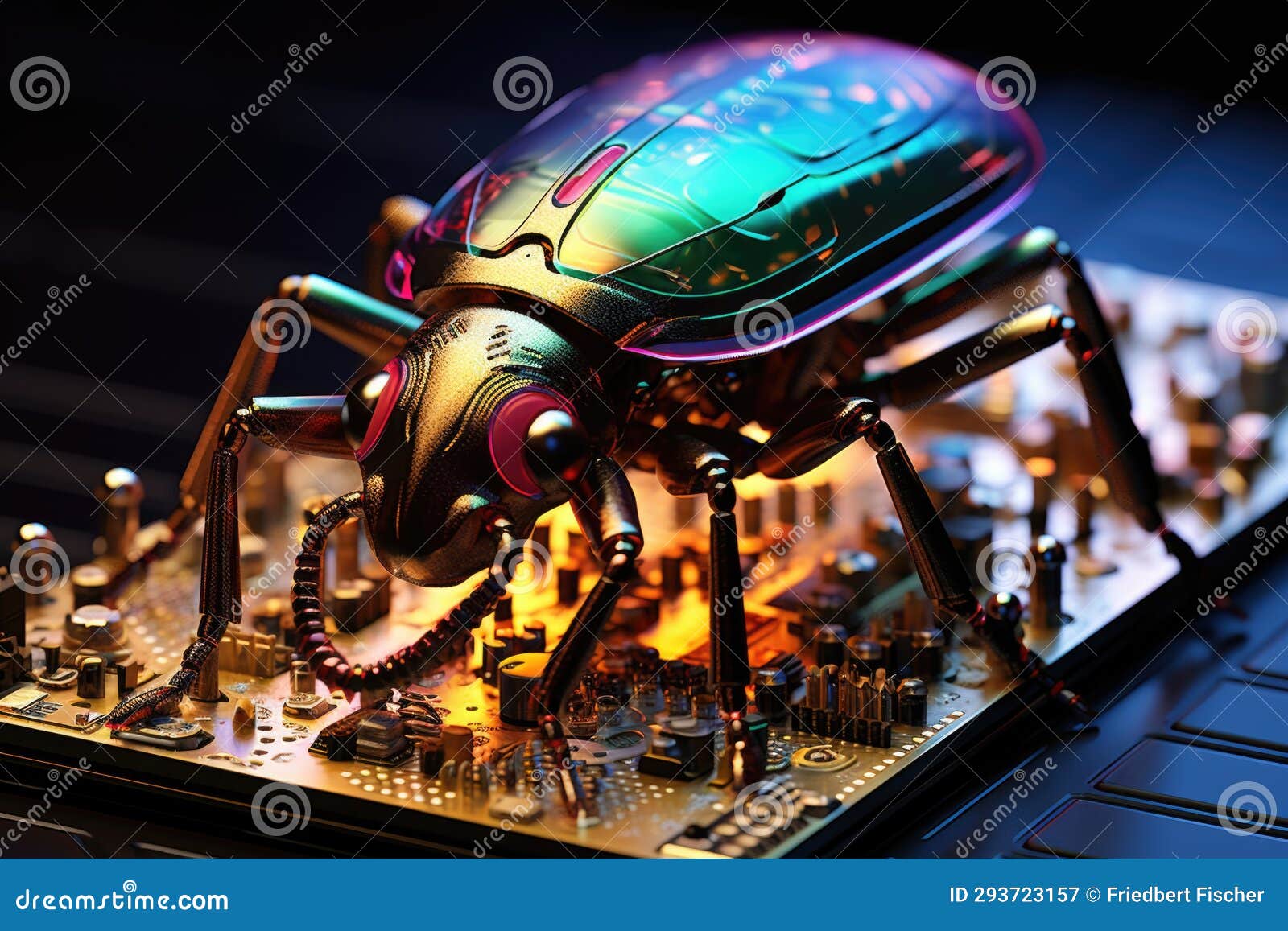 A Close Up of a Bug on a Computer Motherboard Stock Image - Image of ...