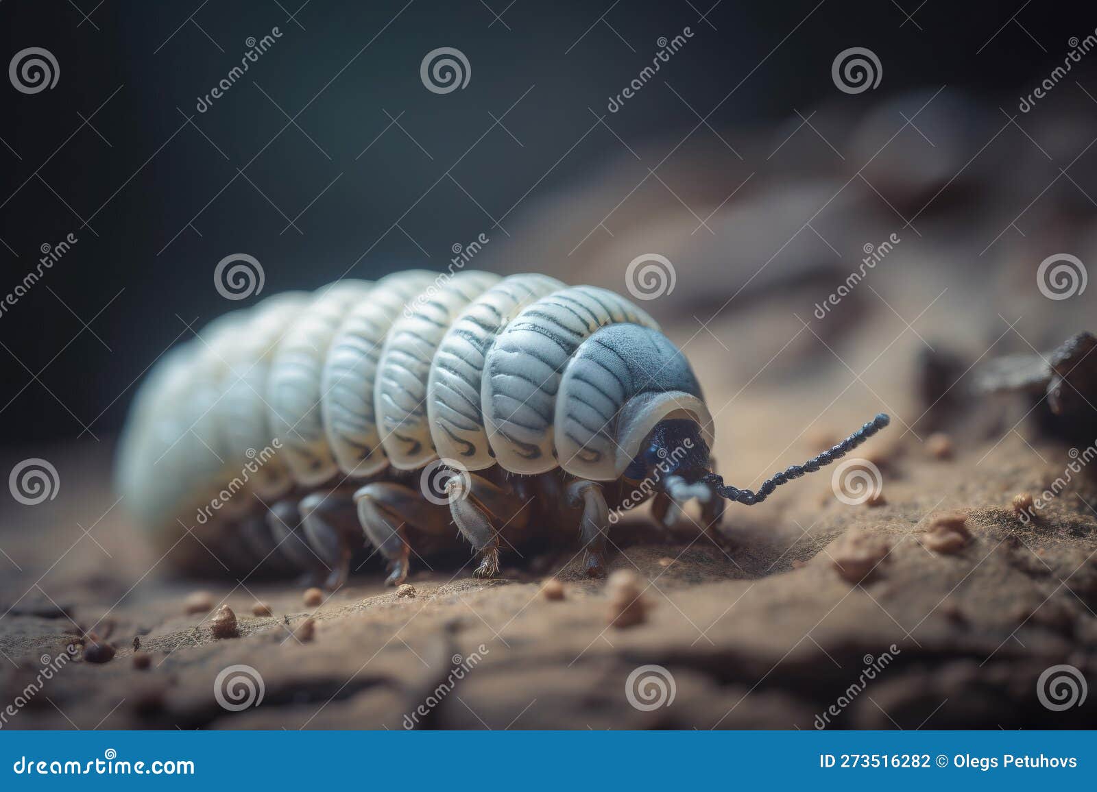 A Close Up of a Bug Crawling on a Rock Surface Stock Illustration ...