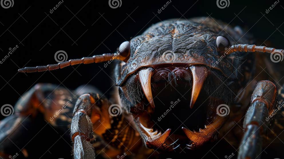 A Close Up of a Bug with Its Mouth Open and Teeth Showing, AI Stock ...